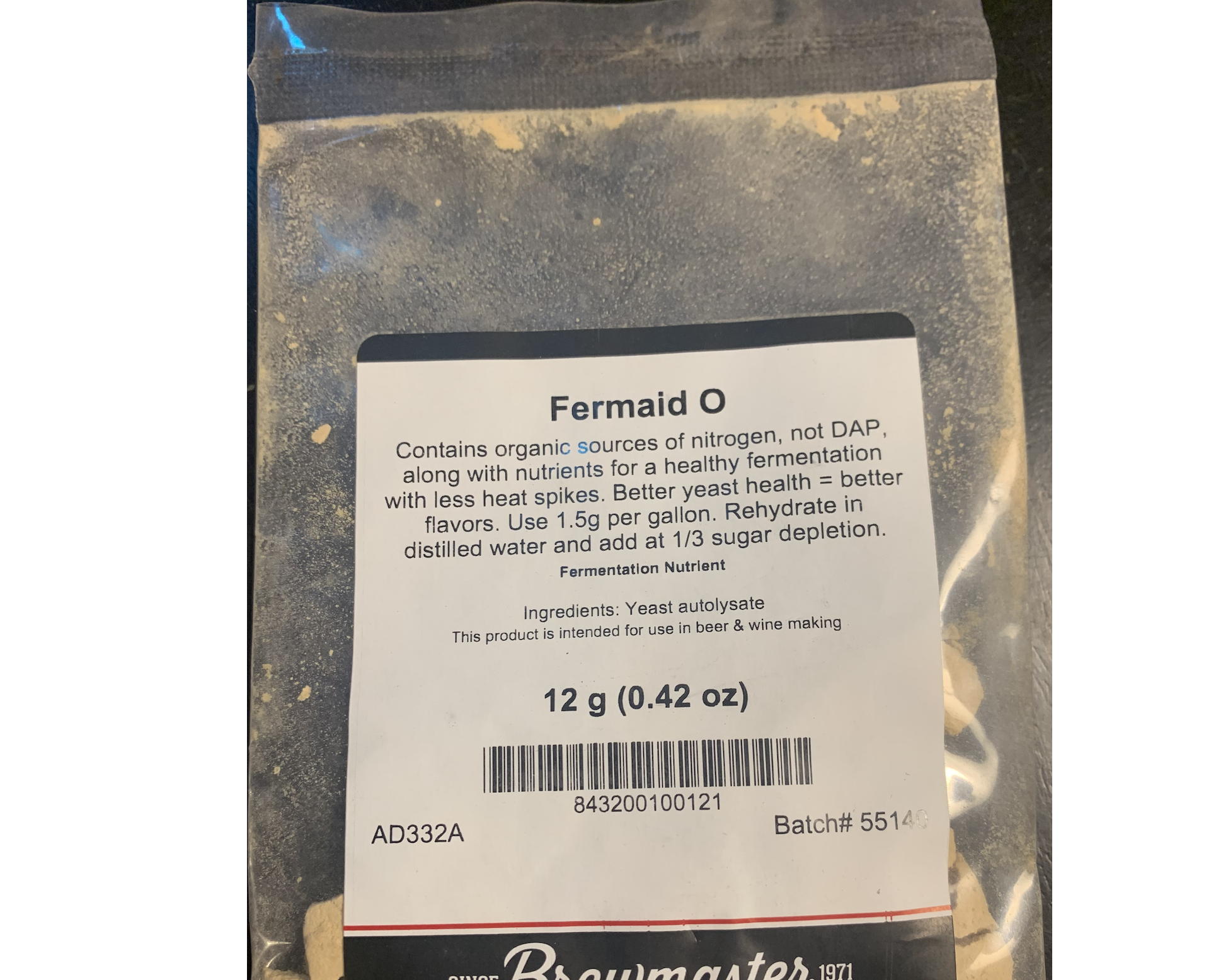 FermAid O - Organic Nitrogen Source Yeast Nutrient, 26 grams | THE ...